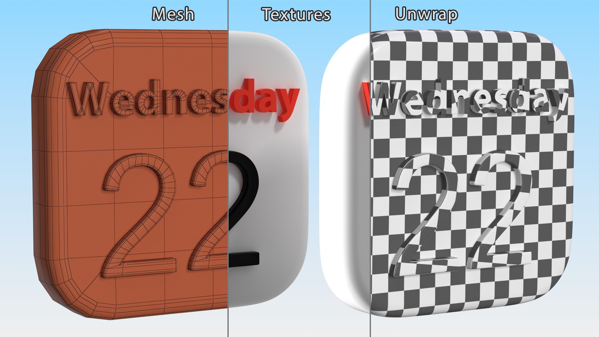 3D IPhone IOS Calendar Icon Model - TurboSquid 2222954
