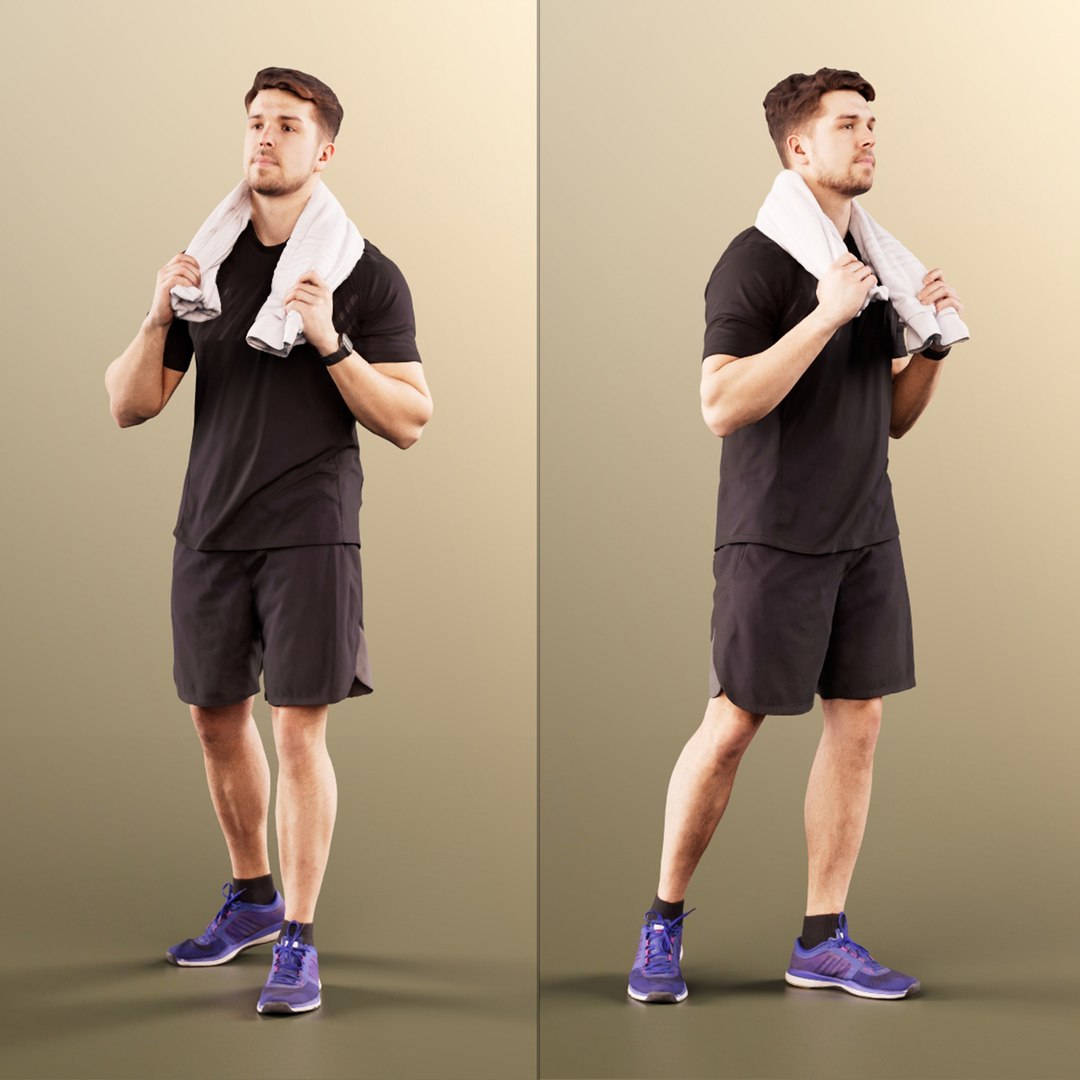 11598 Kilian - Athletic Man Walking With Towel 3D model - TurboSquid ...