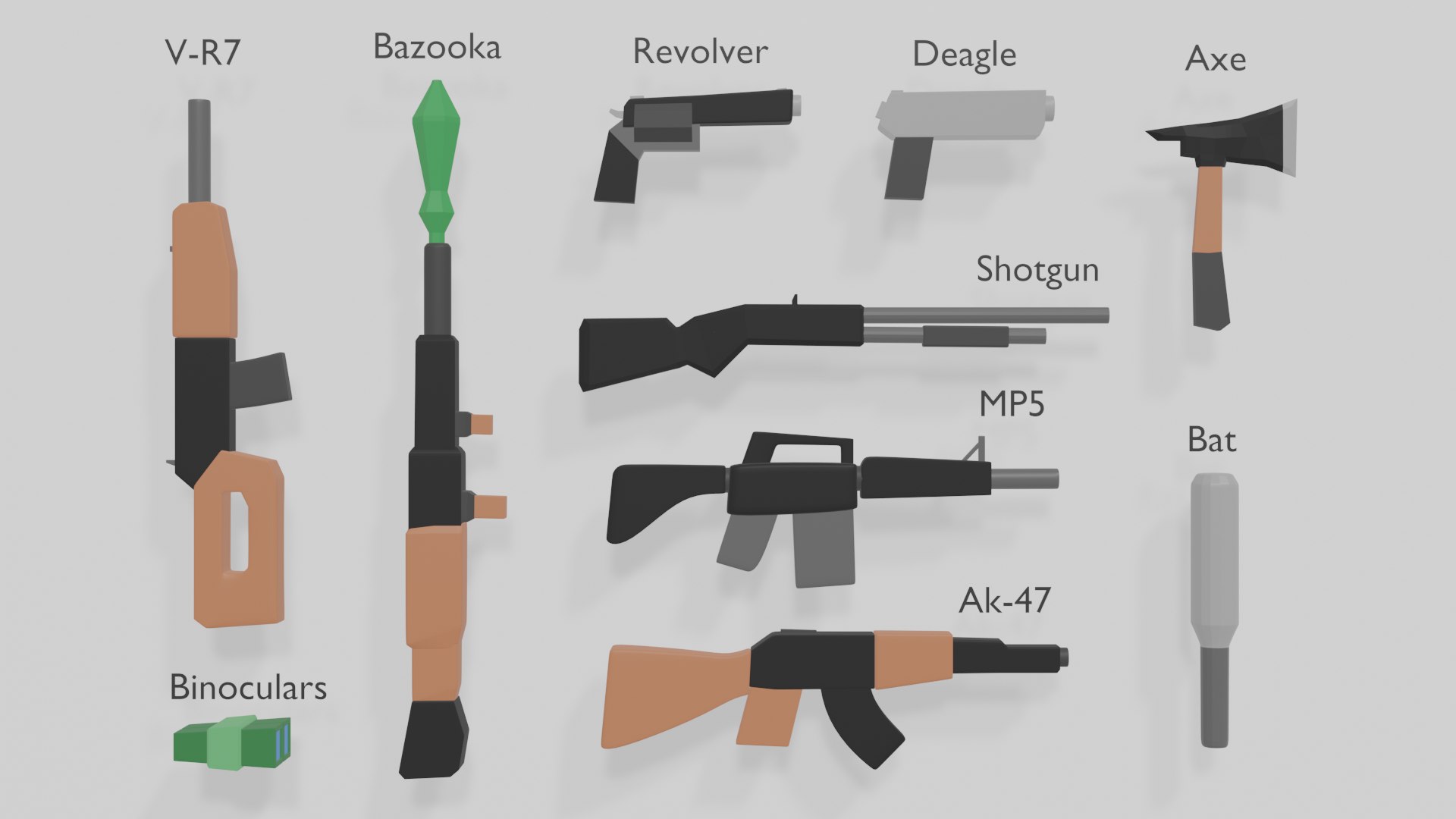 3D Low Poly Weapons V1 - TurboSquid 2113961