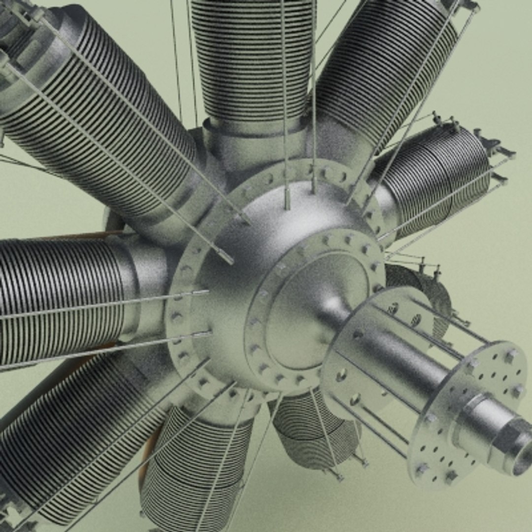 Ww1 Clerget Rotary Engine 3d Max