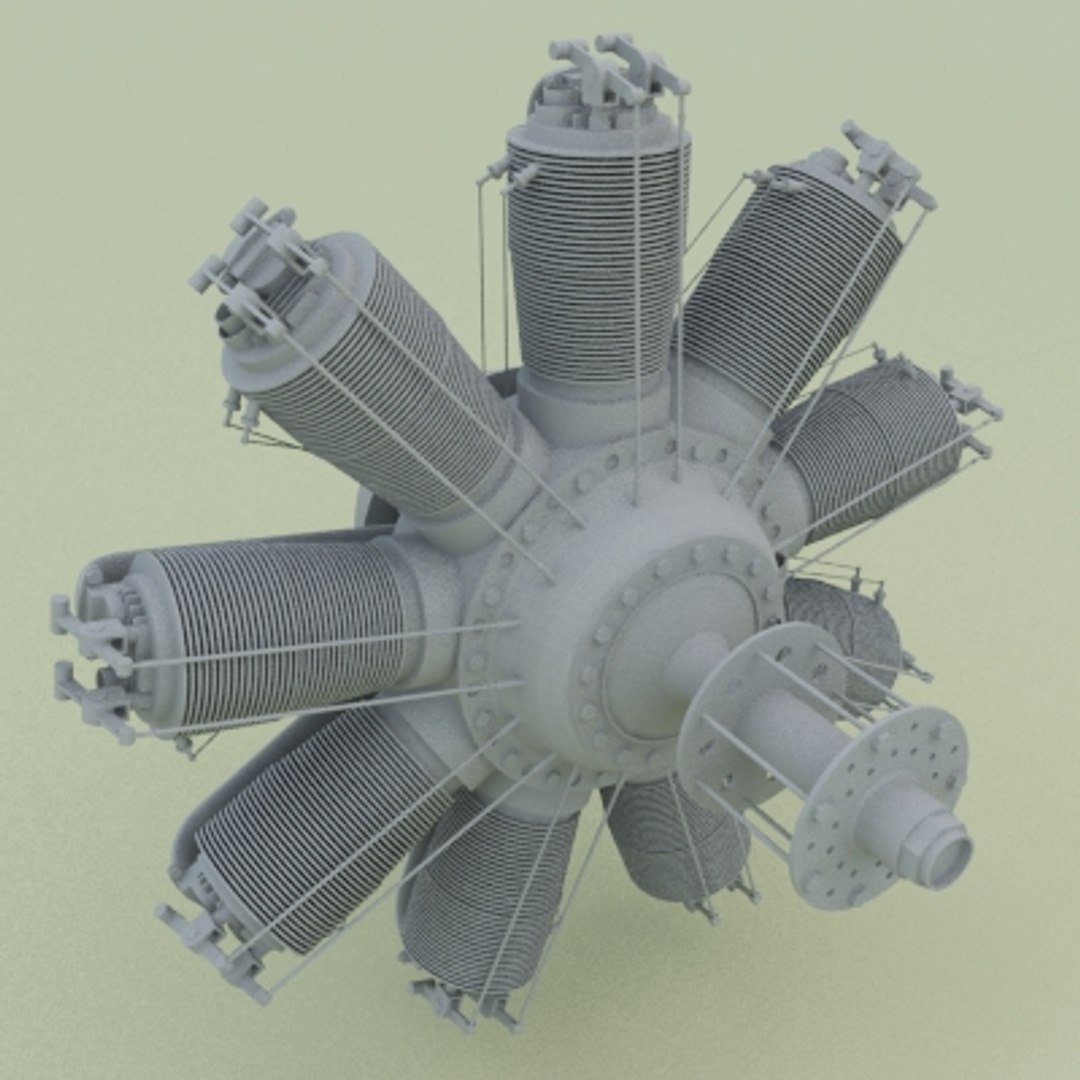 Ww1 Clerget Rotary Engine 3d Max