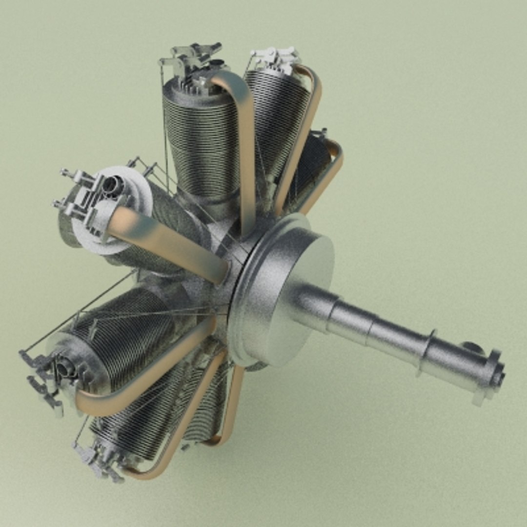 Ww1 Clerget Rotary Engine 3d Max