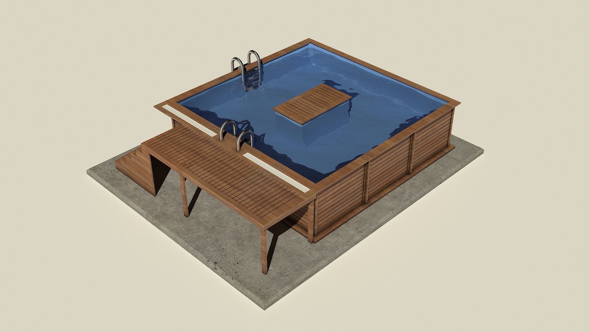 3D Model Gardens Designed Pool - TurboSquid 1336474