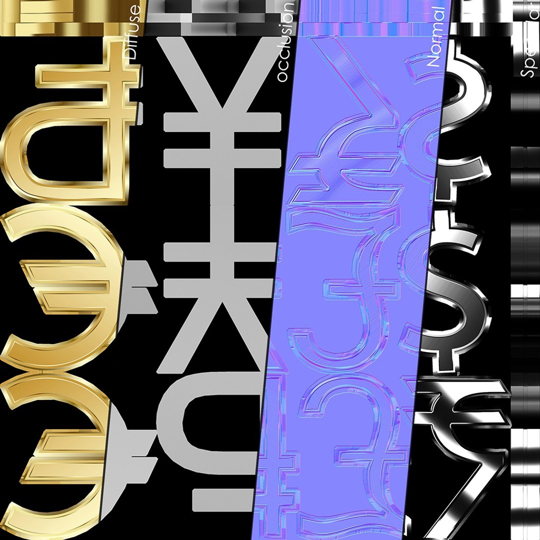 Currency symbols model - TurboSquid 1253267