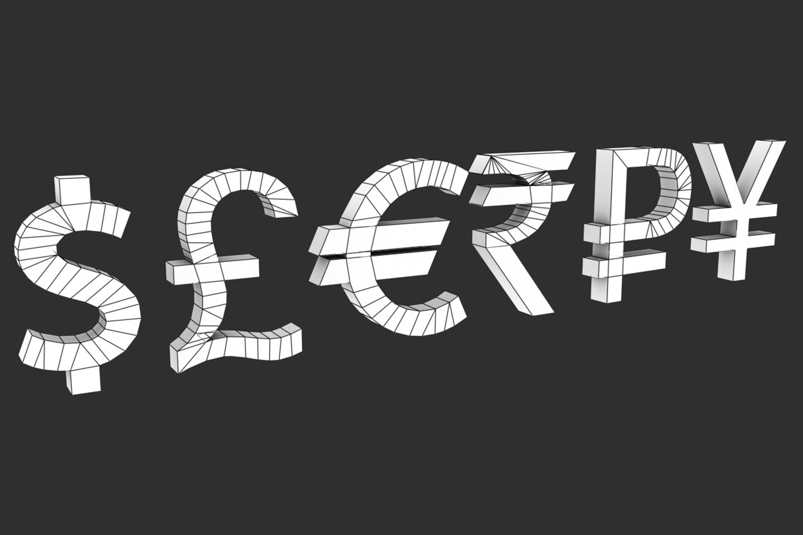 Currency symbols model - TurboSquid 1253267