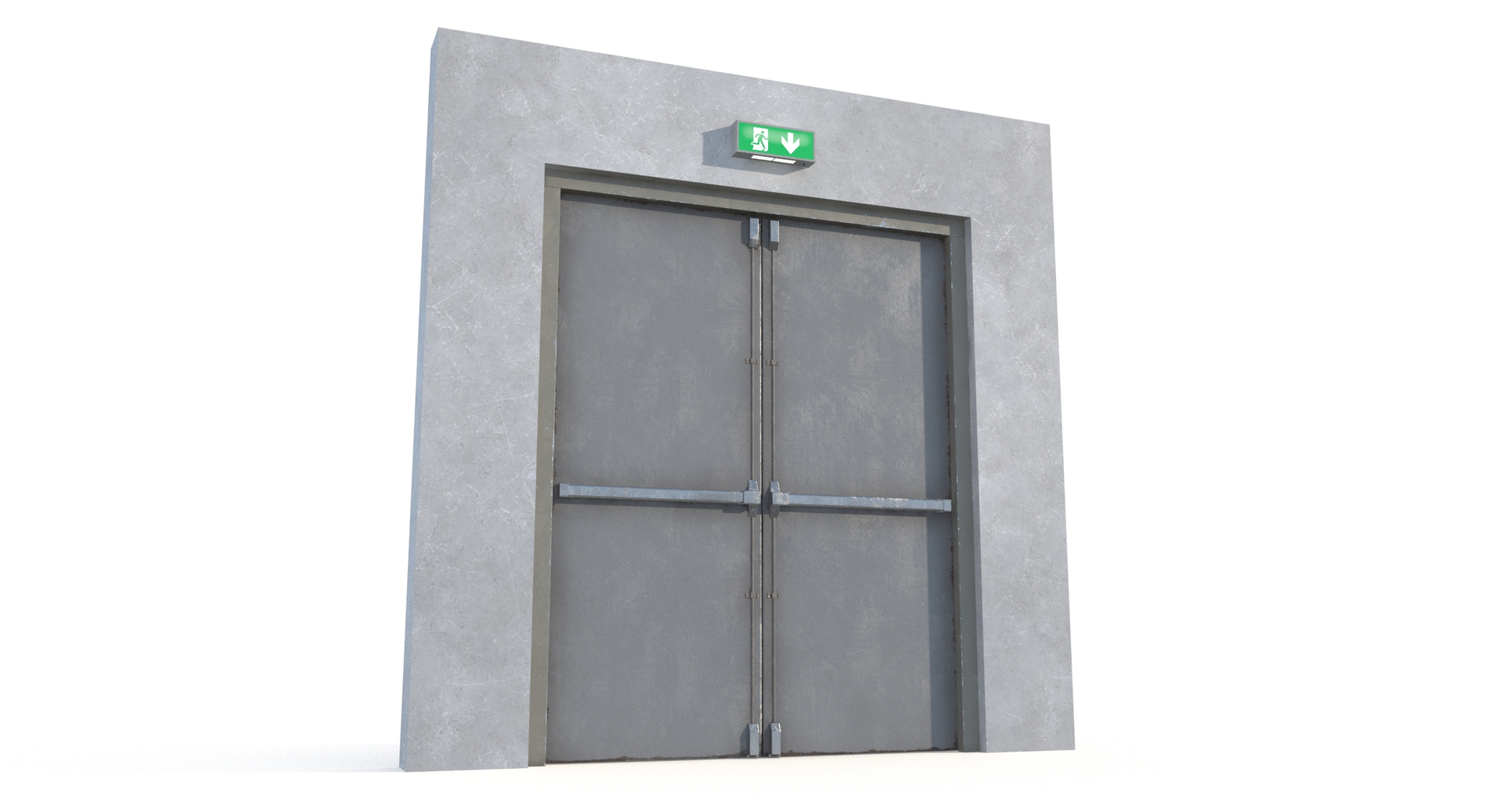 Exit Emergency Double Door 3D Model - TurboSquid 1423082