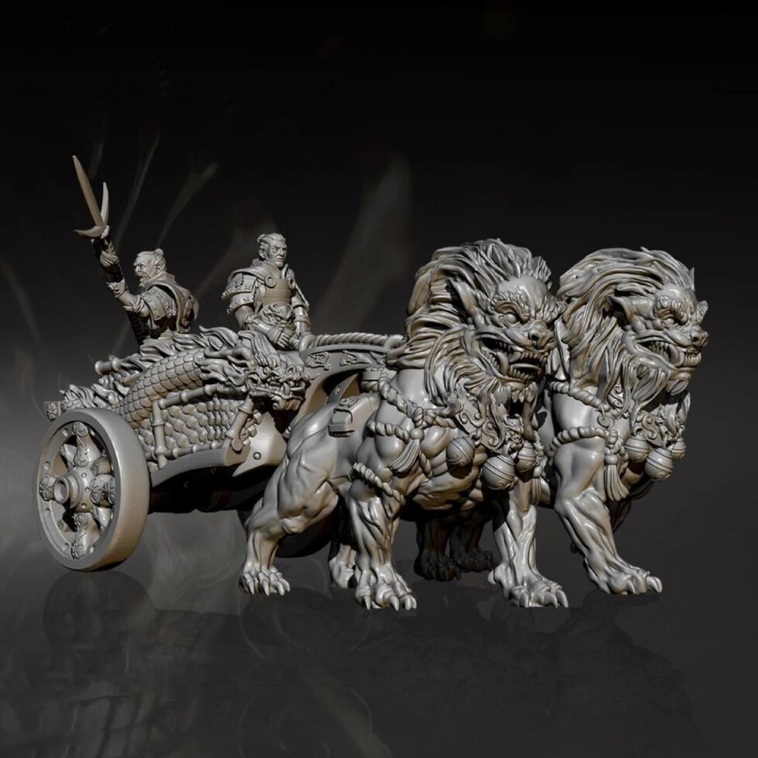 3D PRINT MODEL MINIATURE CHINESE EMPEROR MUMMY ON A CHARIOT 3D Model ...