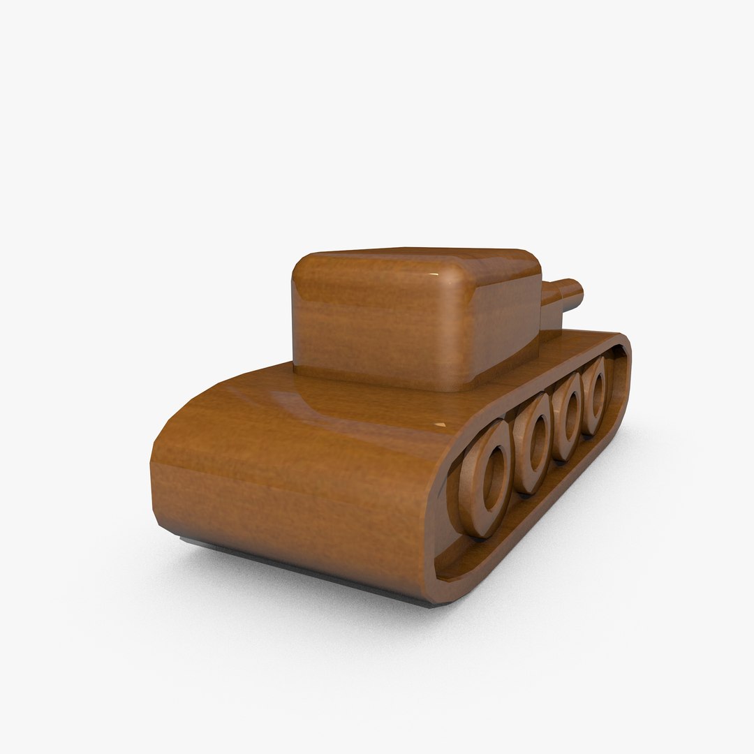 3d Wooden Toy Tank Model