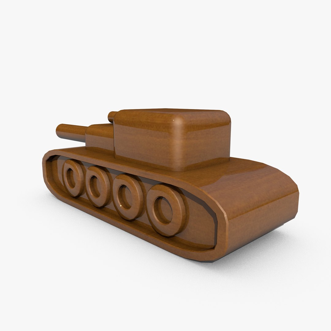 3d Wooden Toy Tank Model