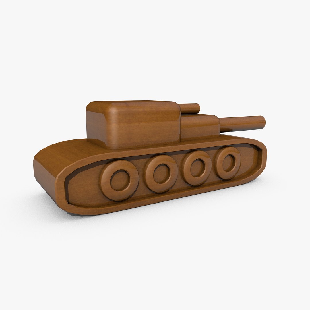 3d Wooden Toy Tank Model