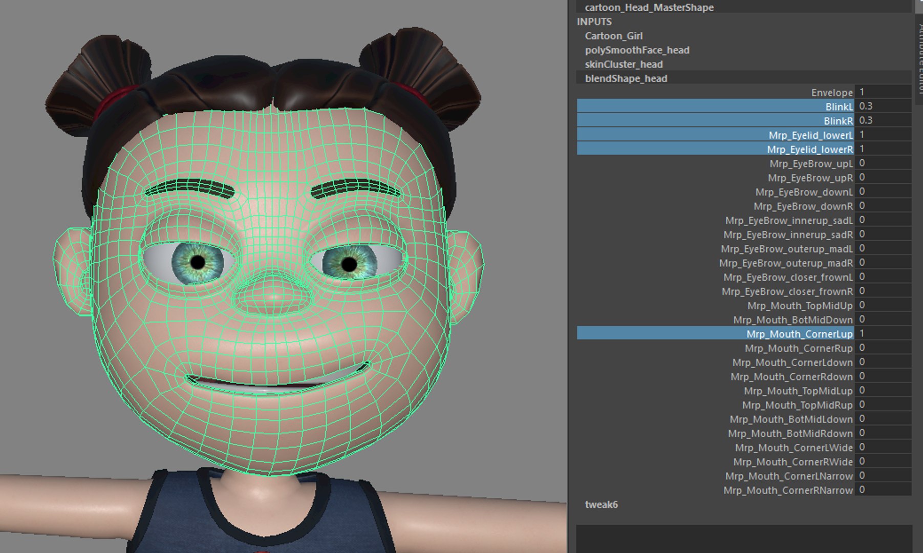 Cartoon girl rig model - TurboSquid 1355922