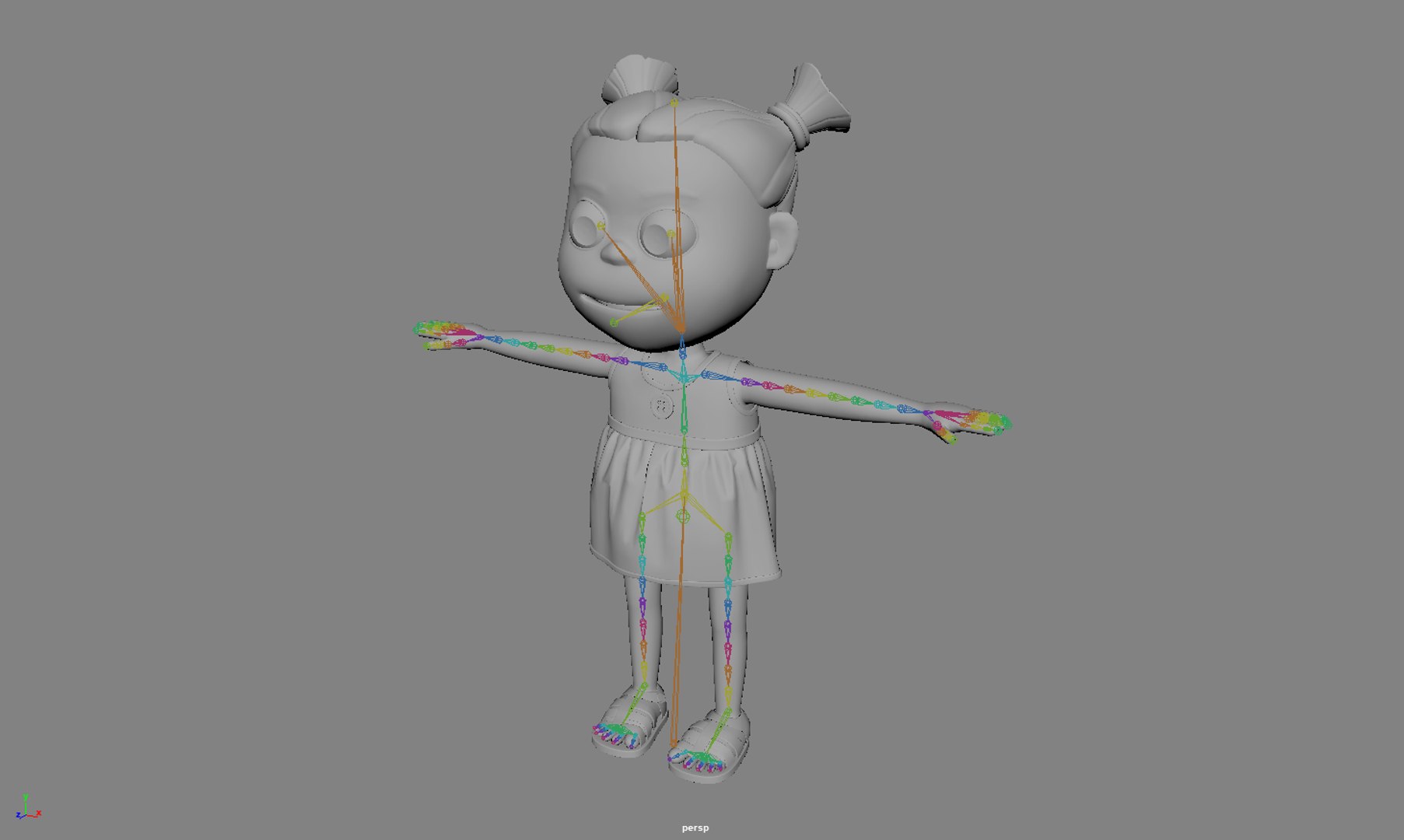 Cartoon girl rig model - TurboSquid 1355922