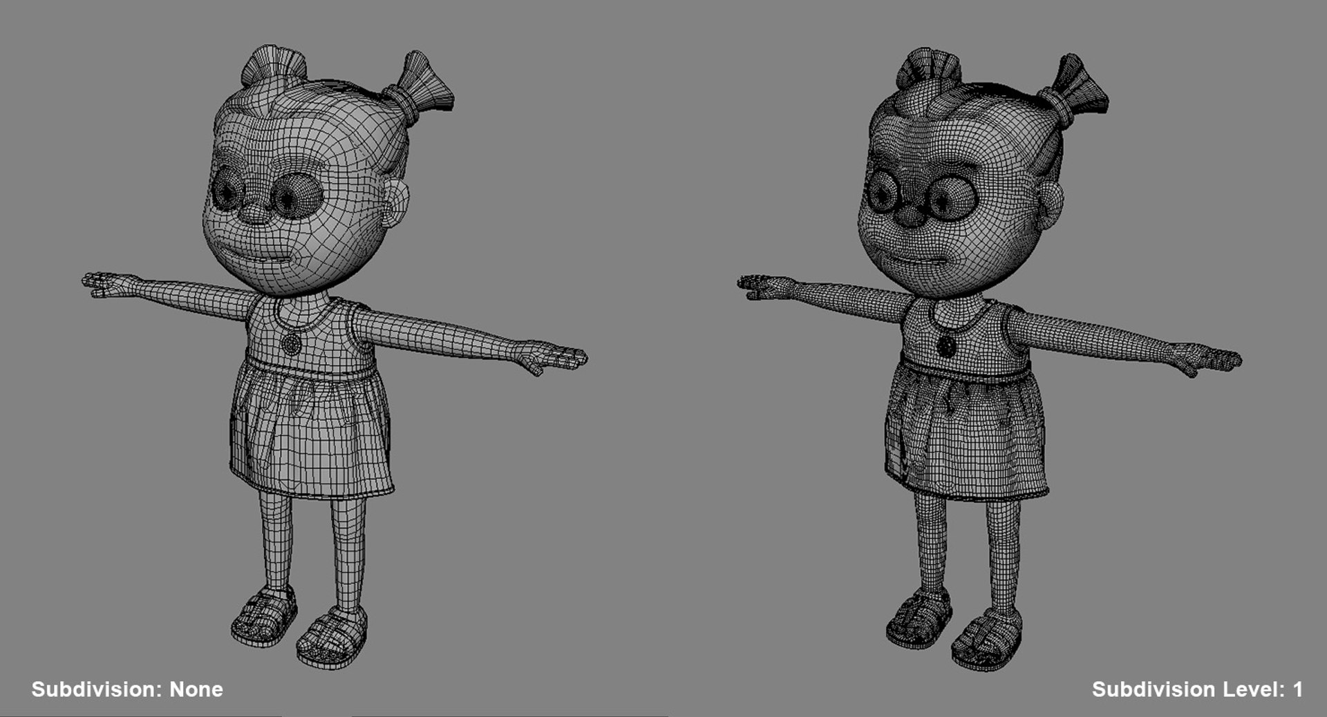 Cartoon girl rig model - TurboSquid 1355922