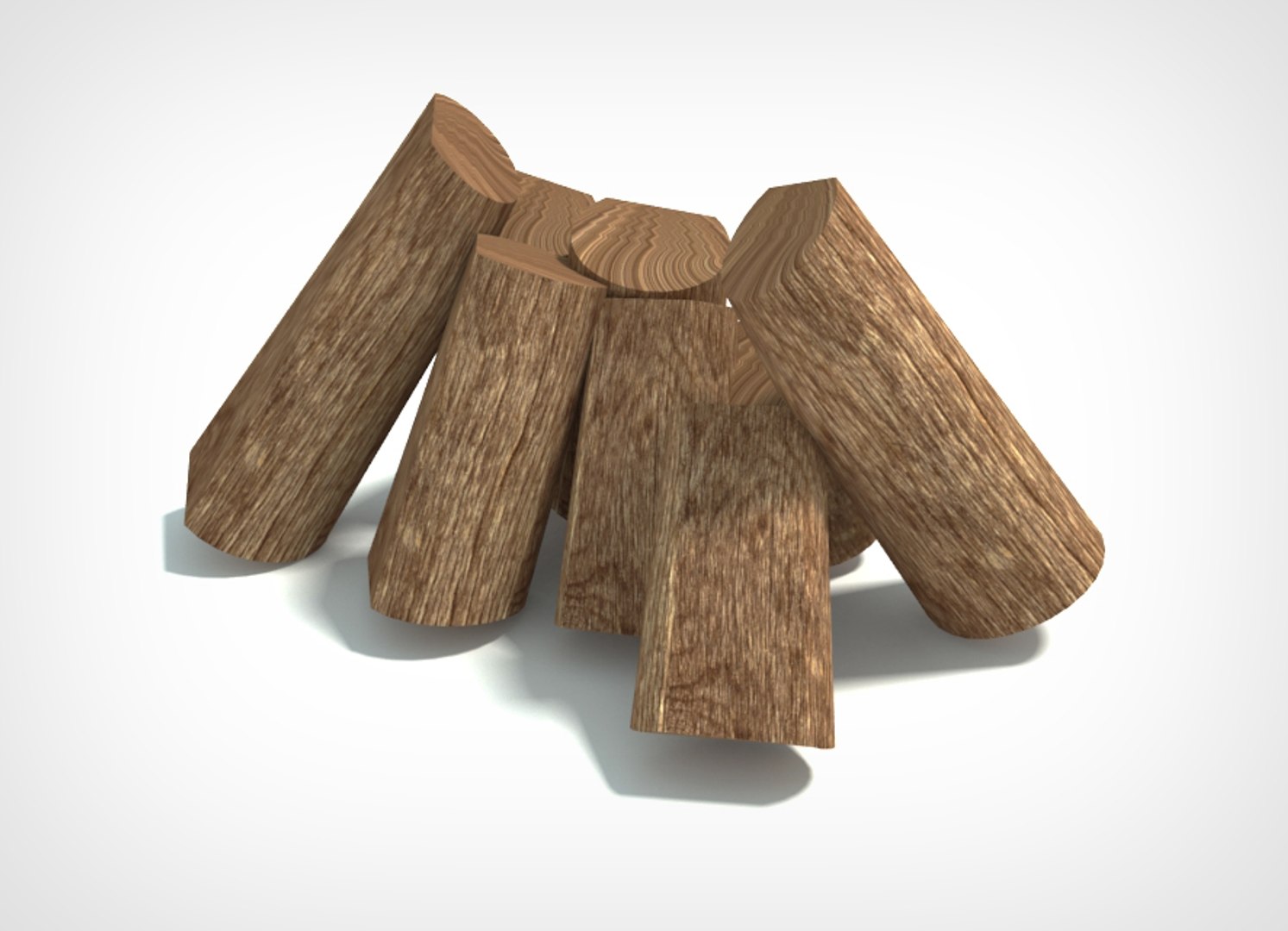 3d Model Of Firewood Wood