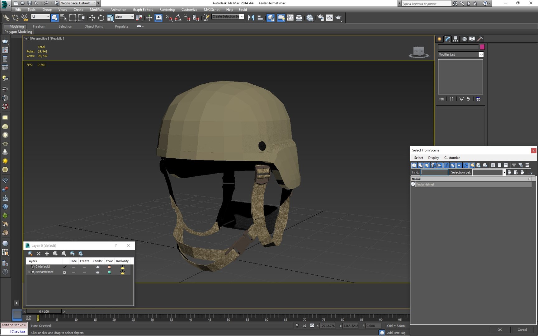 Kevlar Helmet Tan 3D Model - TurboSquid 1294272