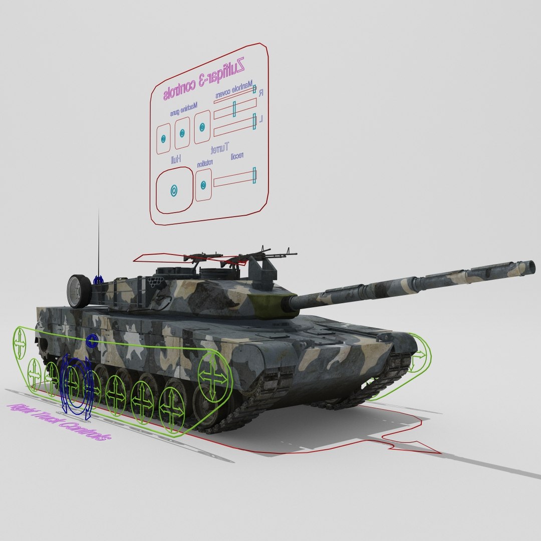 zulfiqar iranian main battle tank 3d max