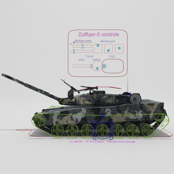 zulfiqar iranian main battle tank 3d max