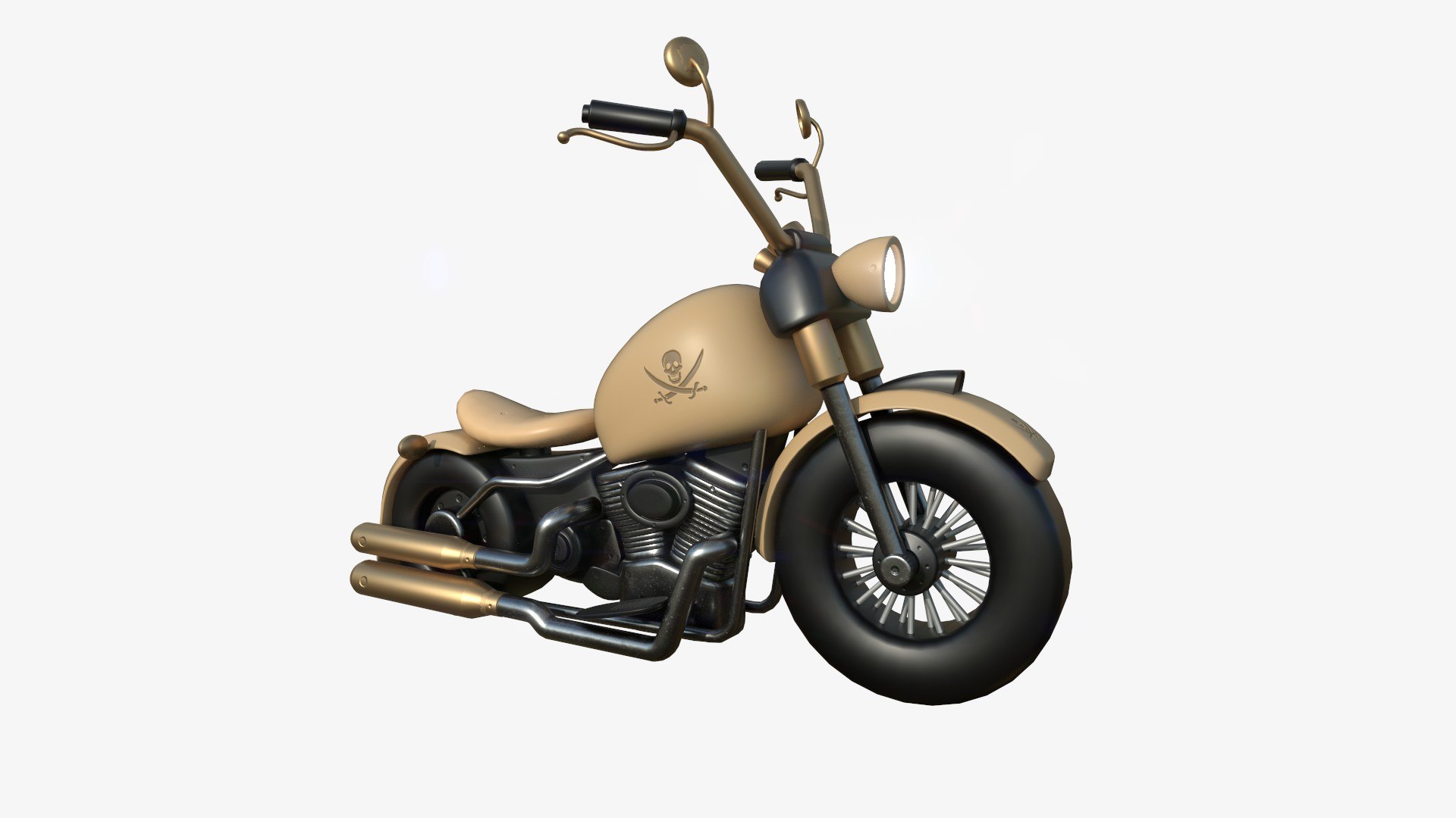 3D Motorcycle Cartoon A18 Desert - Custom Vehicle Design - TurboSquid ...