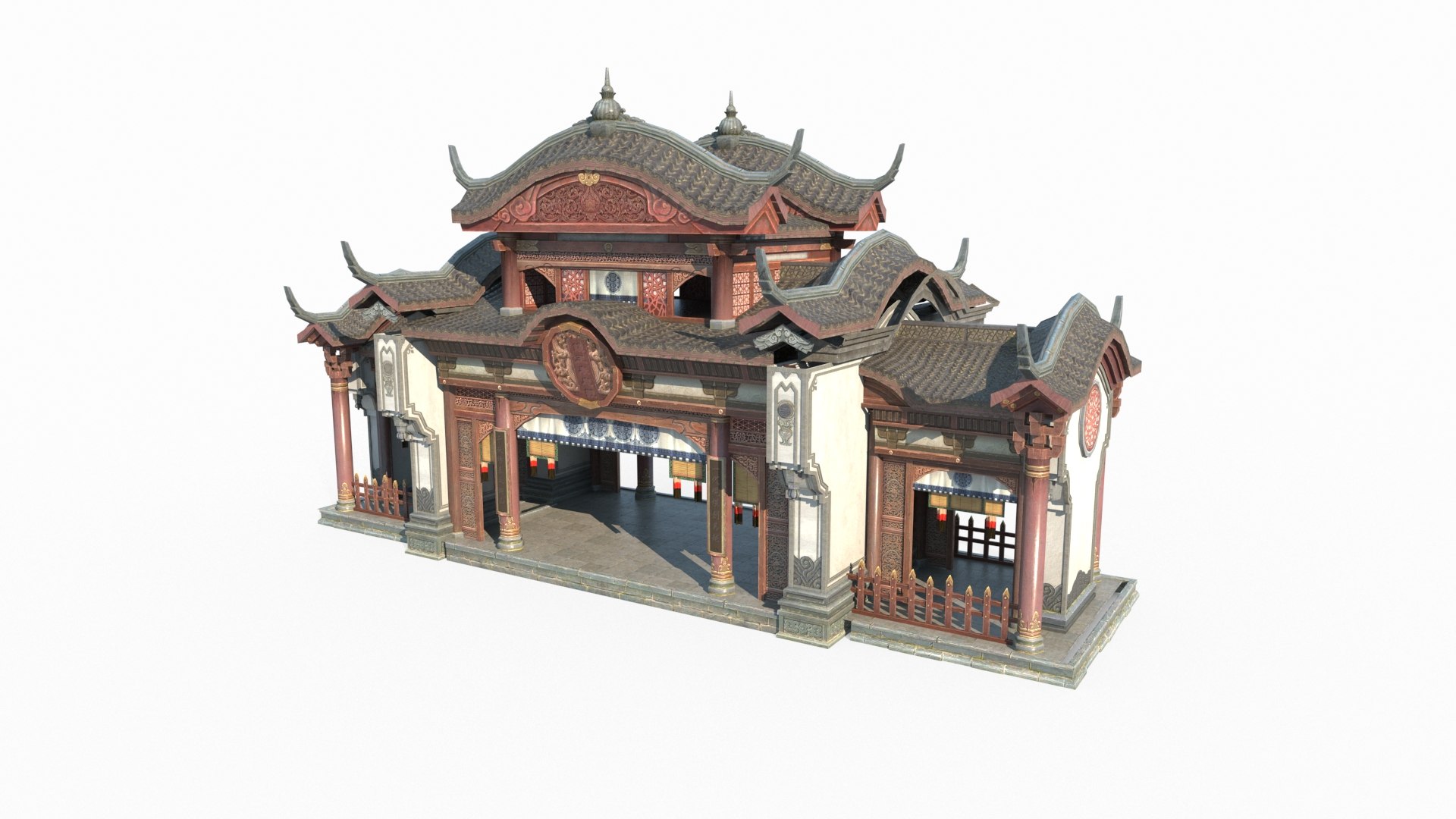 Asian Ancient Architecture Gateway 3D Model - TurboSquid 2086946