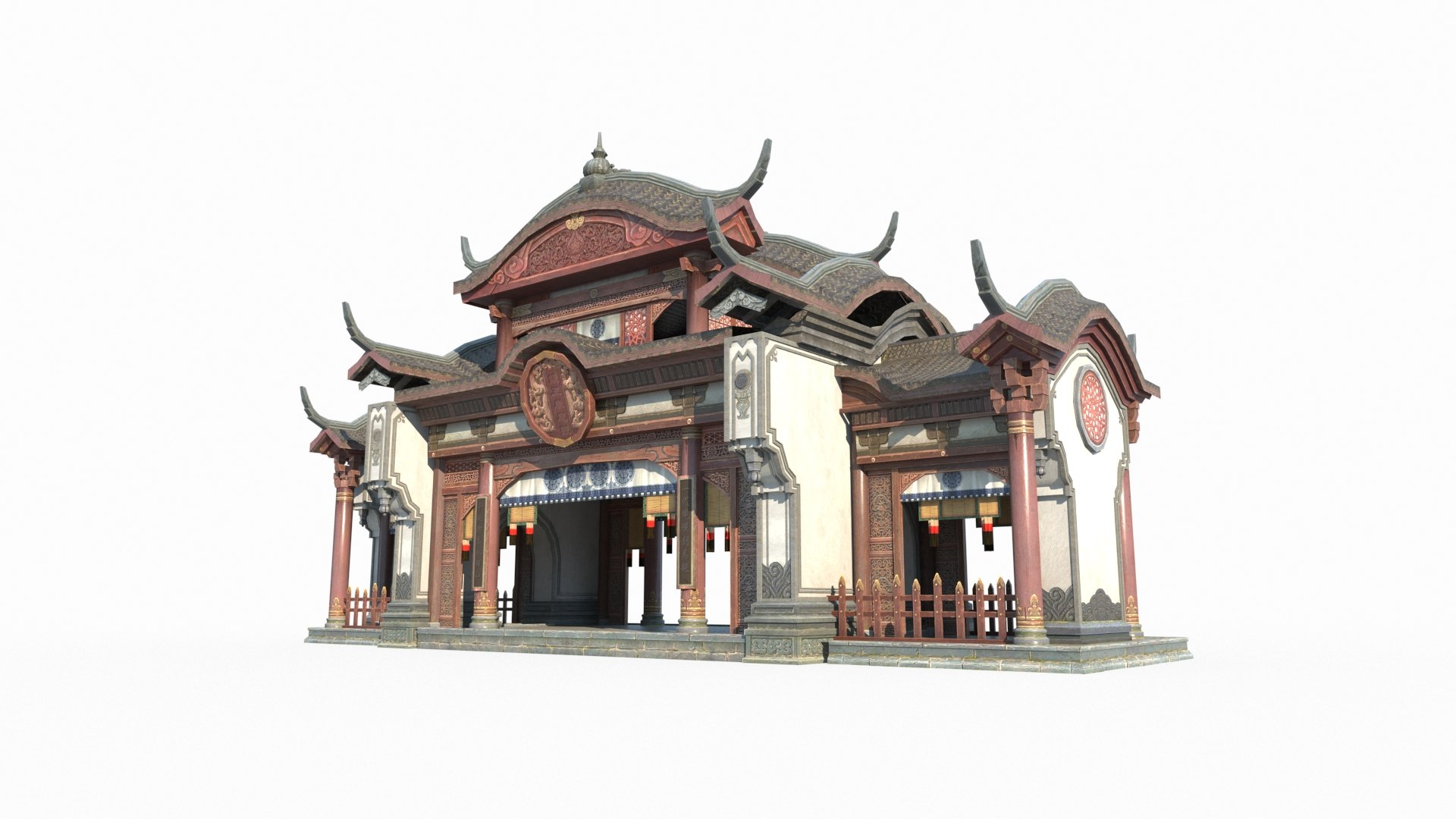 Asian Ancient Architecture Gateway 3D Model - TurboSquid 2086946