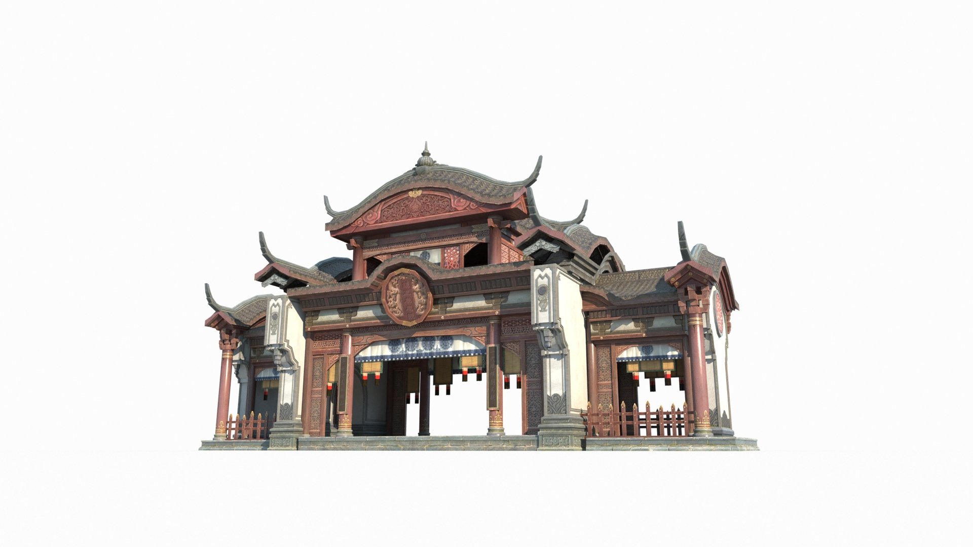 Asian Ancient Architecture Gateway 3D Model - TurboSquid 2086946