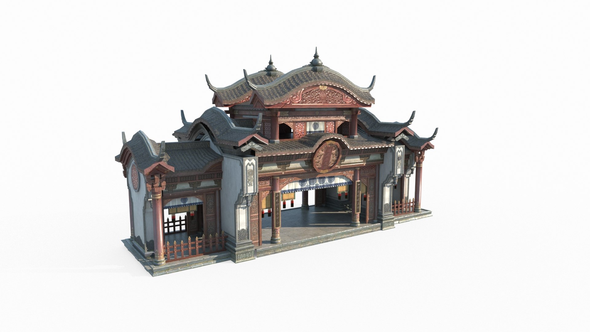 Asian Ancient Architecture Gateway 3D Model - TurboSquid 2086946