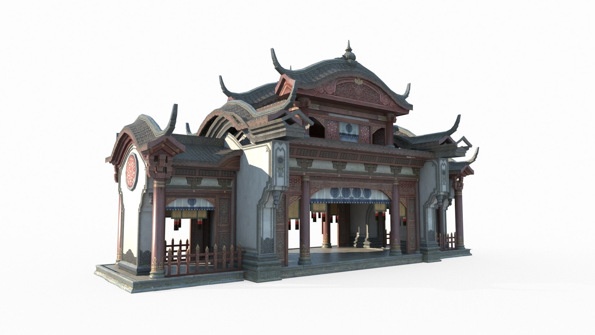Asian Ancient Architecture Gateway 3D Model - TurboSquid 2086946