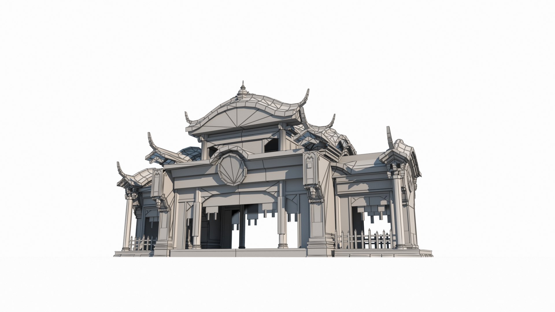 Asian Ancient Architecture Gateway 3D Model - TurboSquid 2086946