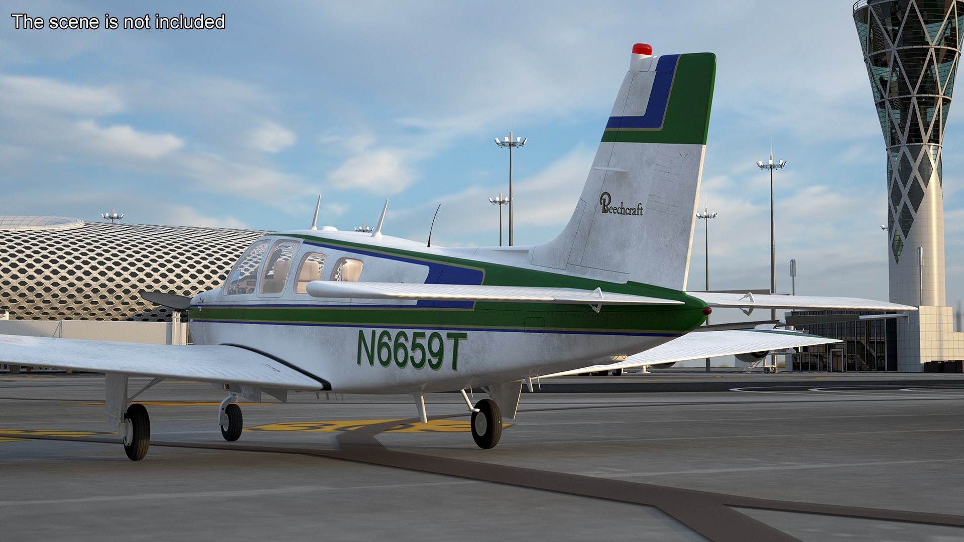 Light Aircraft Beechcraft Bonanza Rigged 3D Model - TurboSquid 2225112