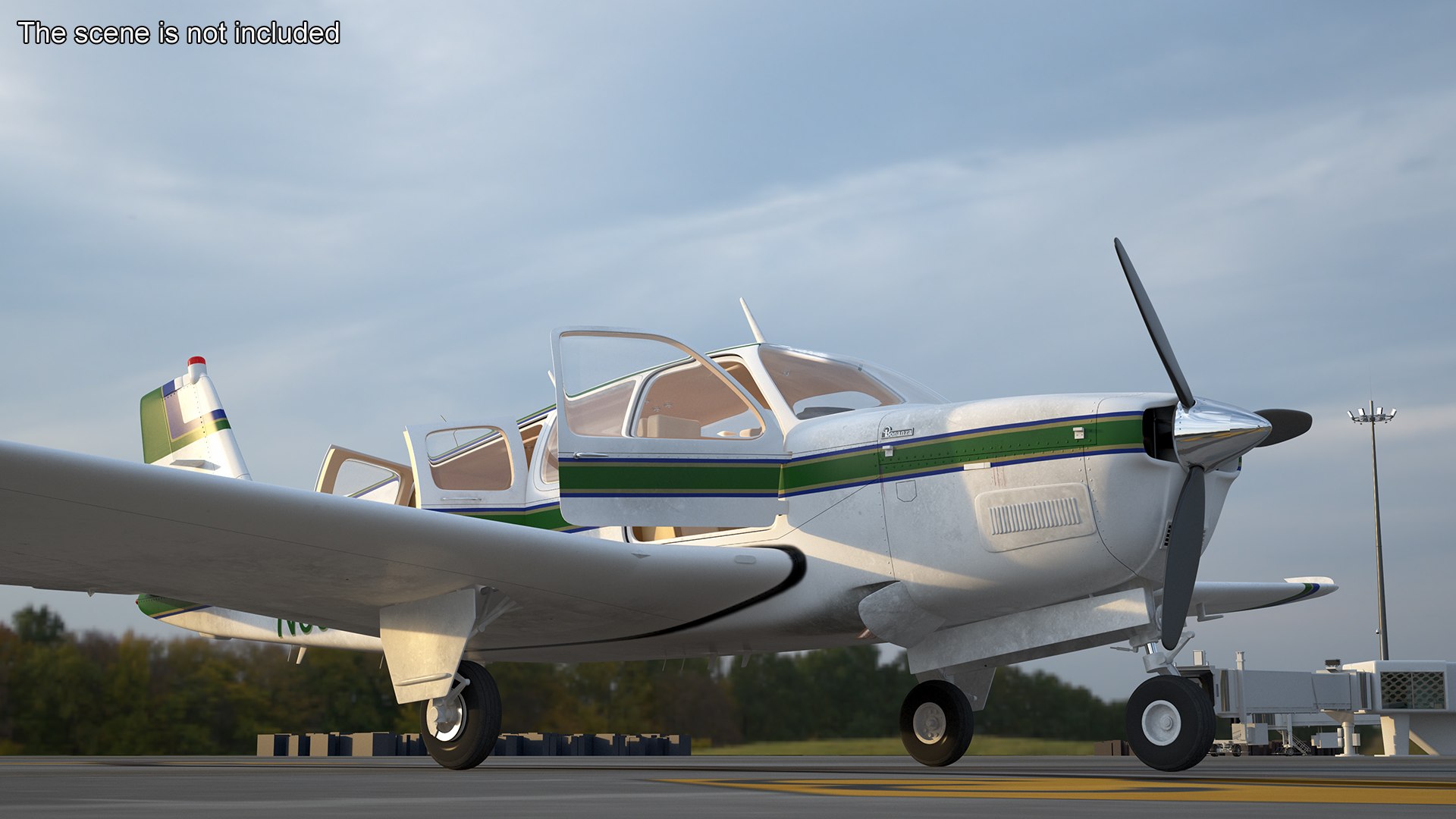 Light Aircraft Beechcraft Bonanza Rigged 3D Model - TurboSquid 2225112