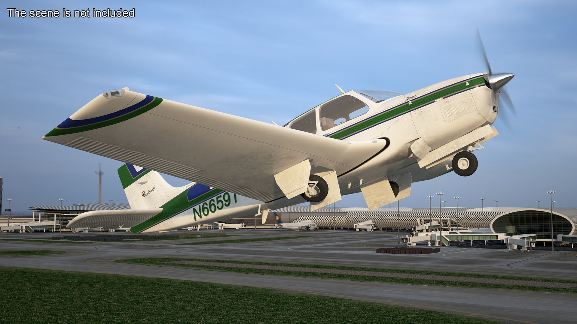 Light Aircraft Beechcraft Bonanza Rigged 3D Model - TurboSquid 2225112