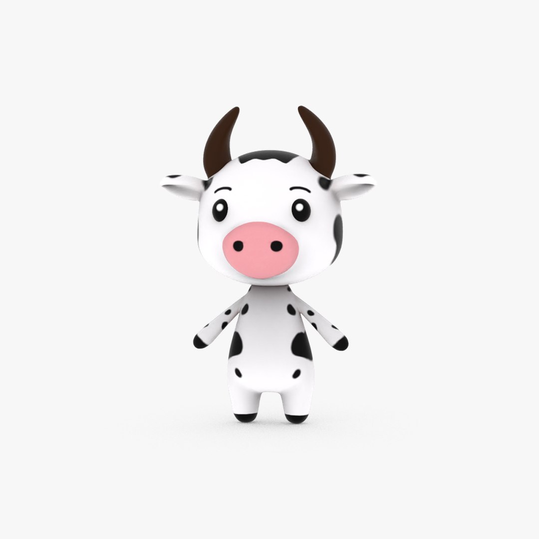 Cartoon Cow v002 character 3D model - TurboSquid 2101802