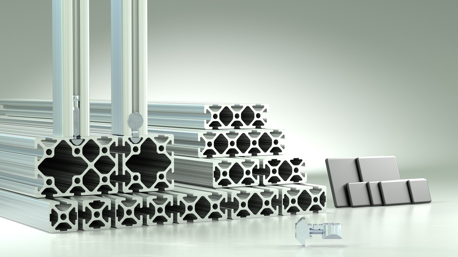 Set 1 Aluminium Profiles 3D Model - TurboSquid 1442431