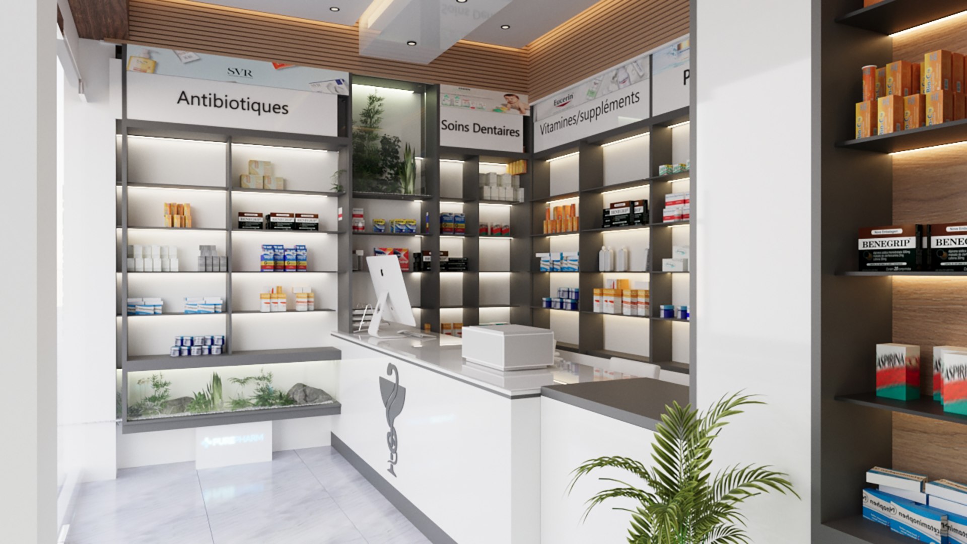 3D Model Interior Design Pharmacy With Vegetations - TurboSquid 2438974