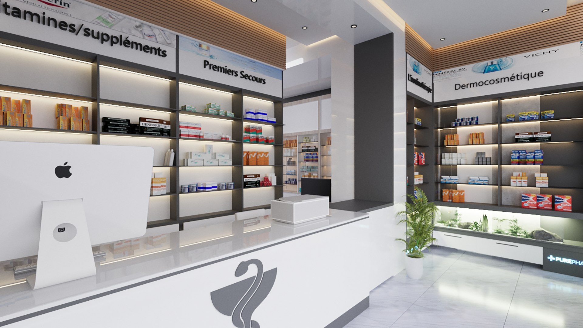 3D Model Interior Design Pharmacy With Vegetations - TurboSquid 2438974