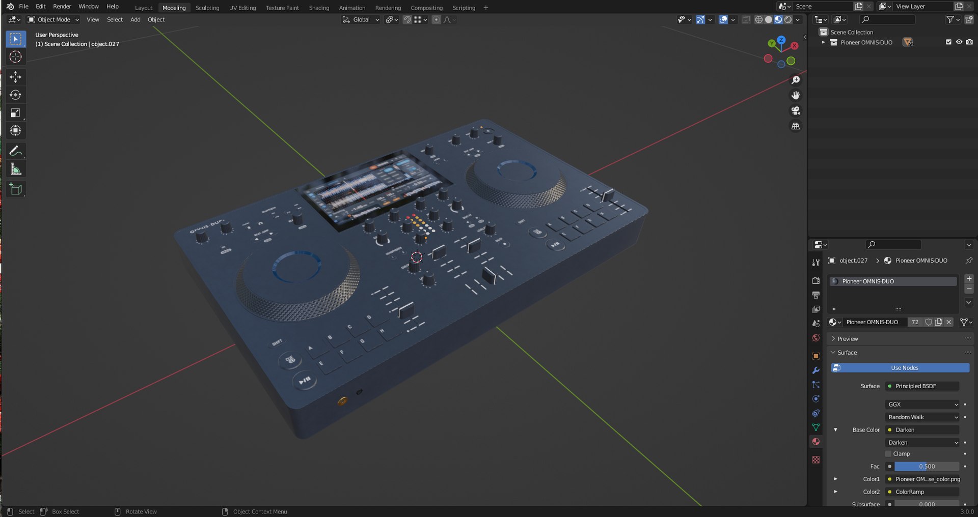 3D Model Portable All-in-one DJ System Pioneer OMNIS-DUO Blue ...
