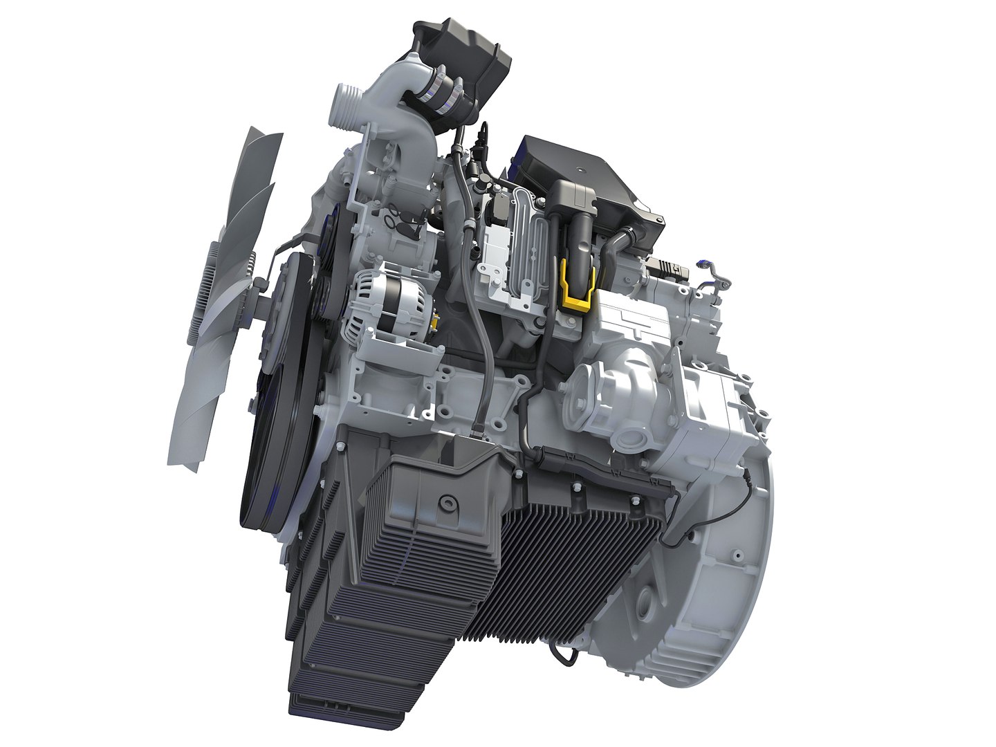 3D Detroit Dd5 Diesel Engine Model - TurboSquid 1411342