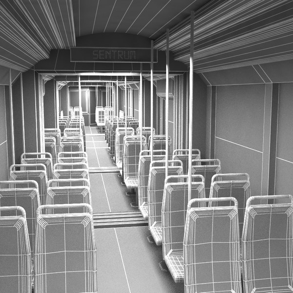 3d model low-floor light rail vehicle