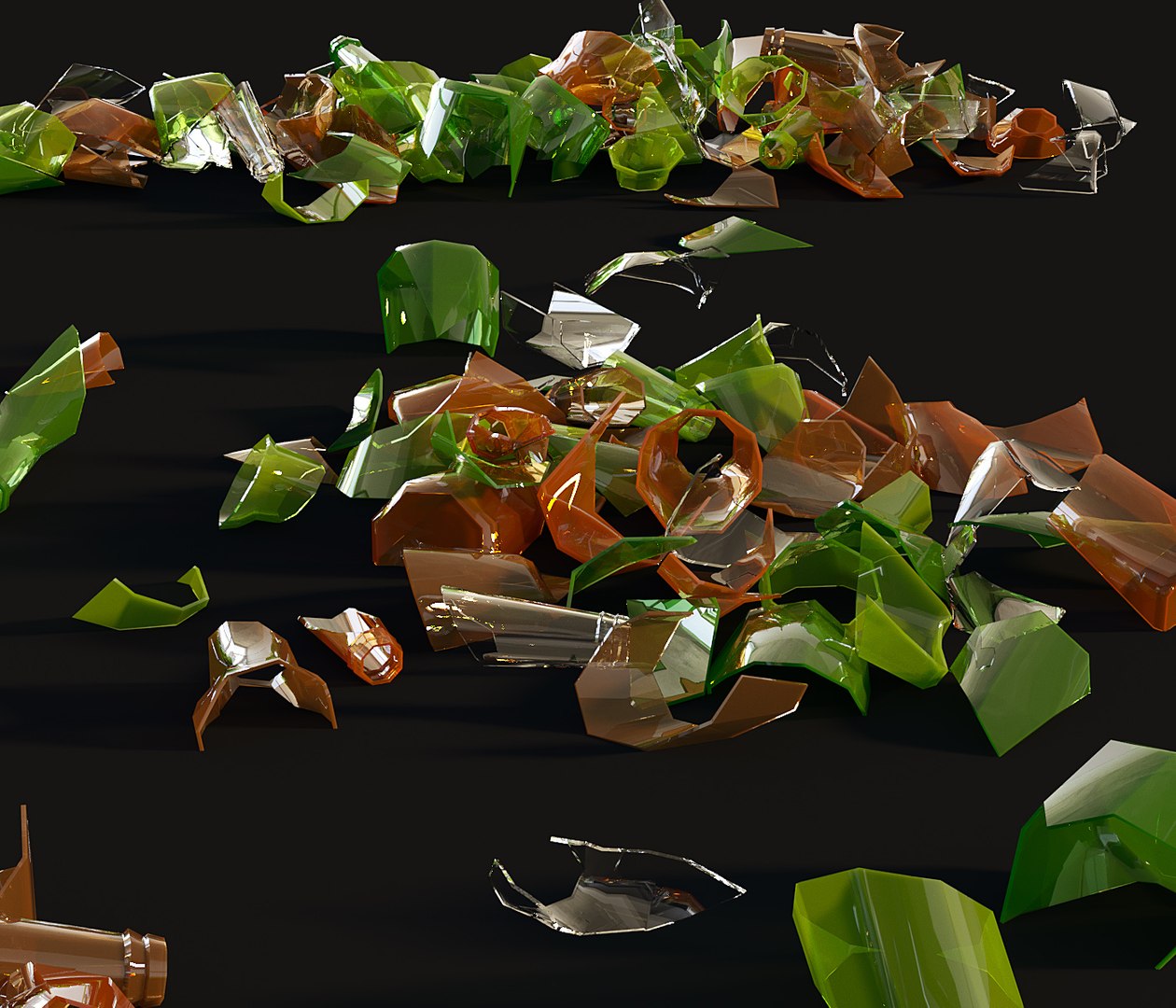 3D Model Bottle Fragments Piece - TurboSquid 1403191