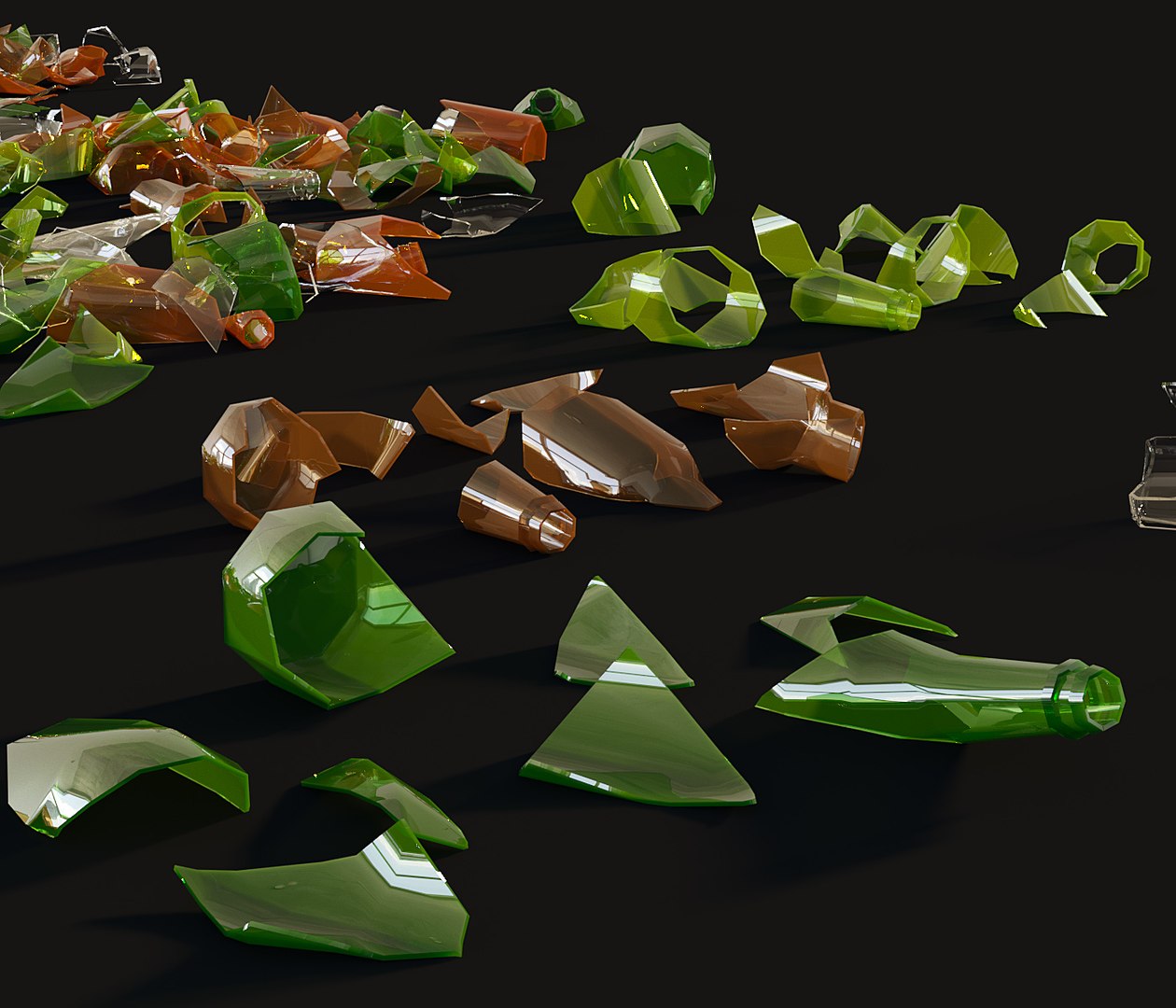 3D Model Bottle Fragments Piece - TurboSquid 1403191