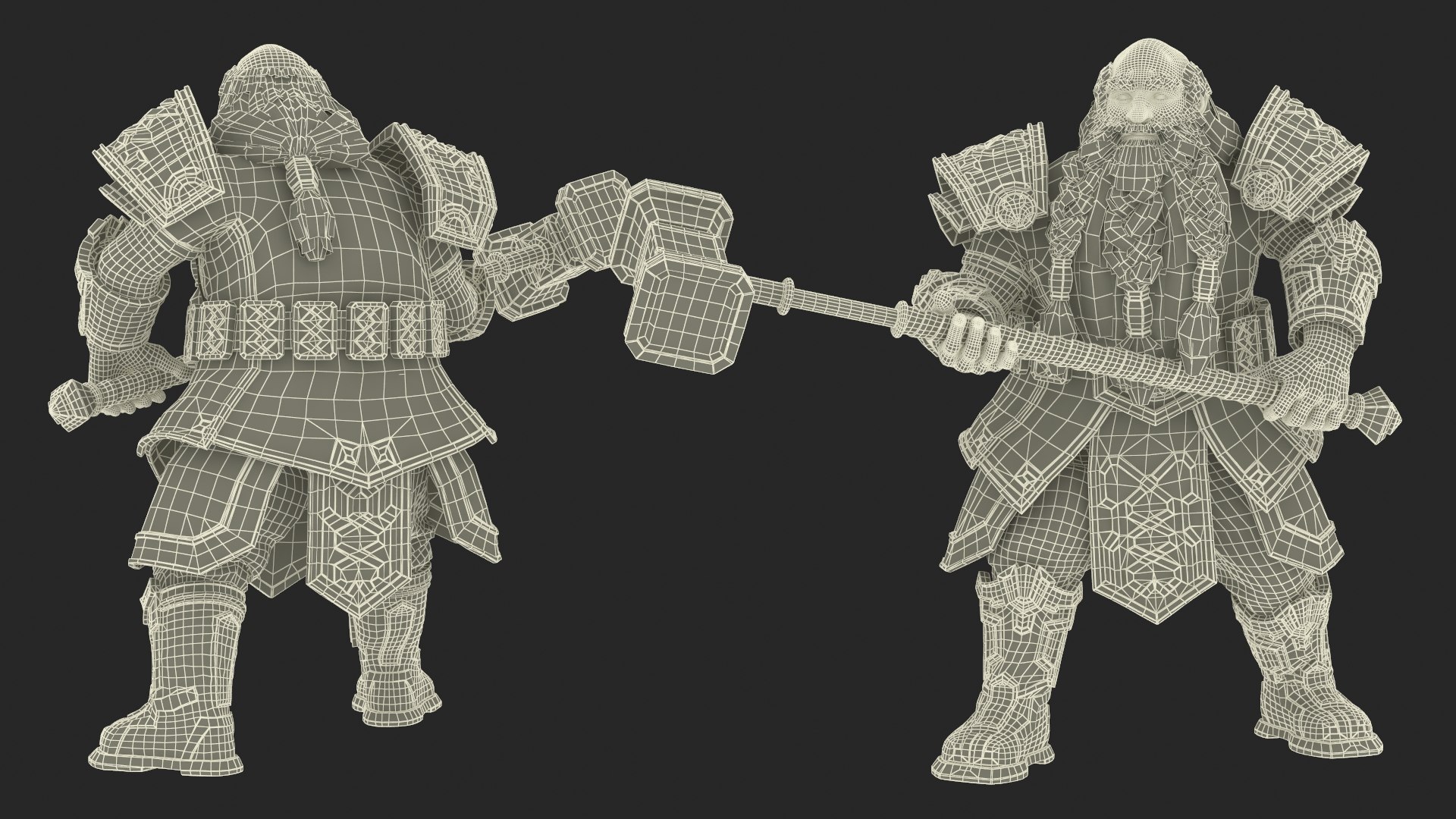 3D Dwarf Fighter In Chainmail With Hammer Rigged Model - TurboSquid 2387137