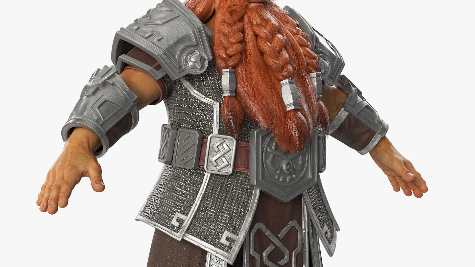 3D Dwarf Fighter In Chainmail With Hammer Rigged Model - TurboSquid 2387137