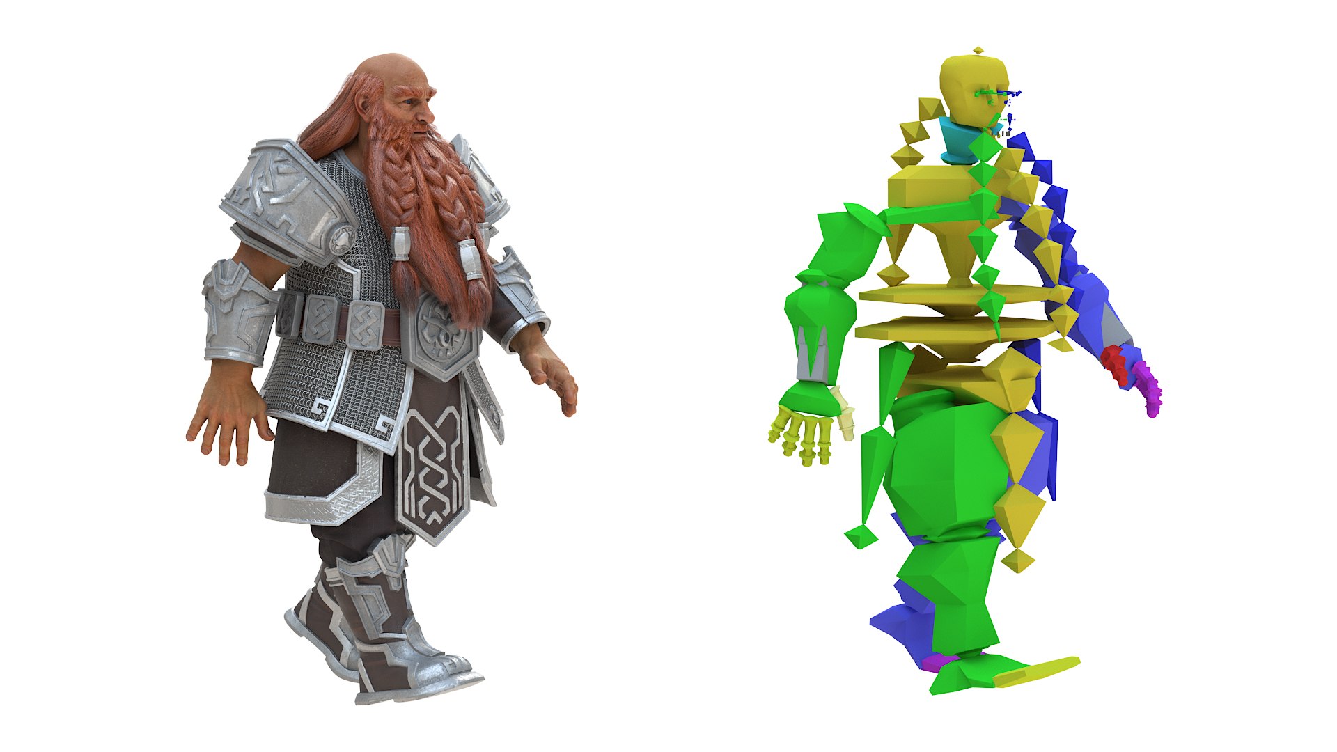 3D Dwarf Fighter In Chainmail With Hammer Rigged Model - TurboSquid 2387137