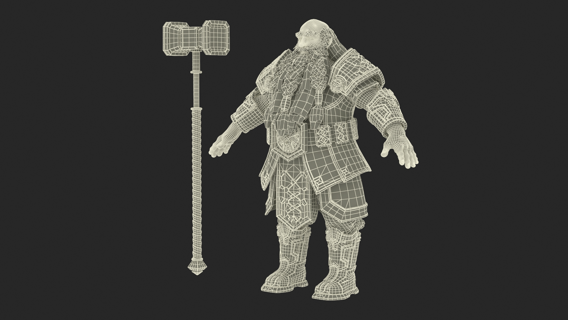 3D Dwarf Fighter In Chainmail With Hammer Rigged Model - TurboSquid 2387137