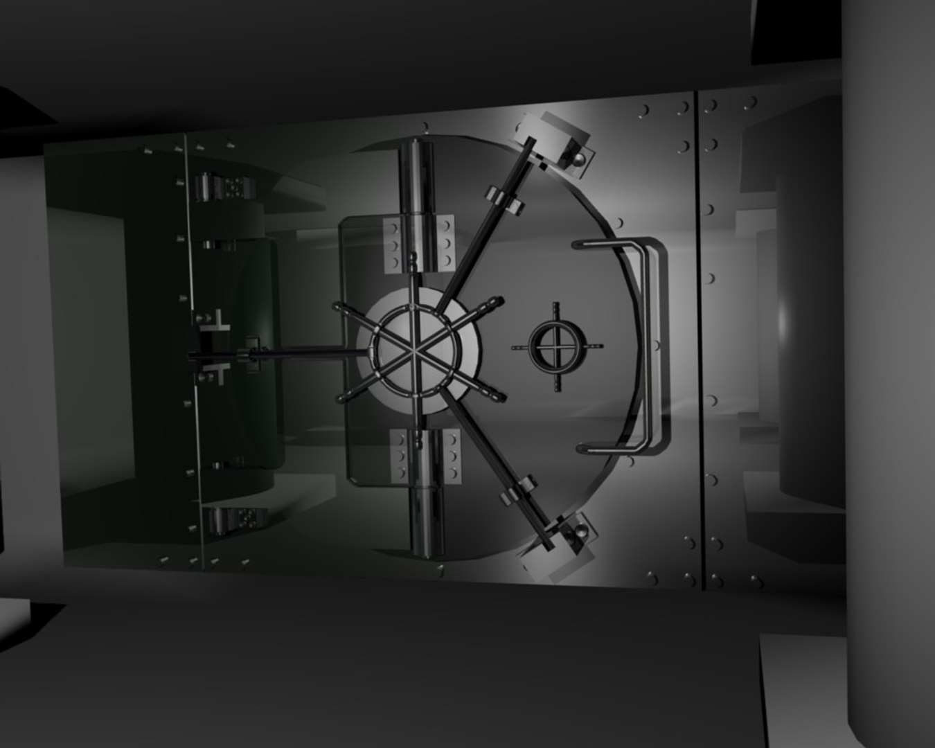 3d High-tech Vault Safe Locking Model