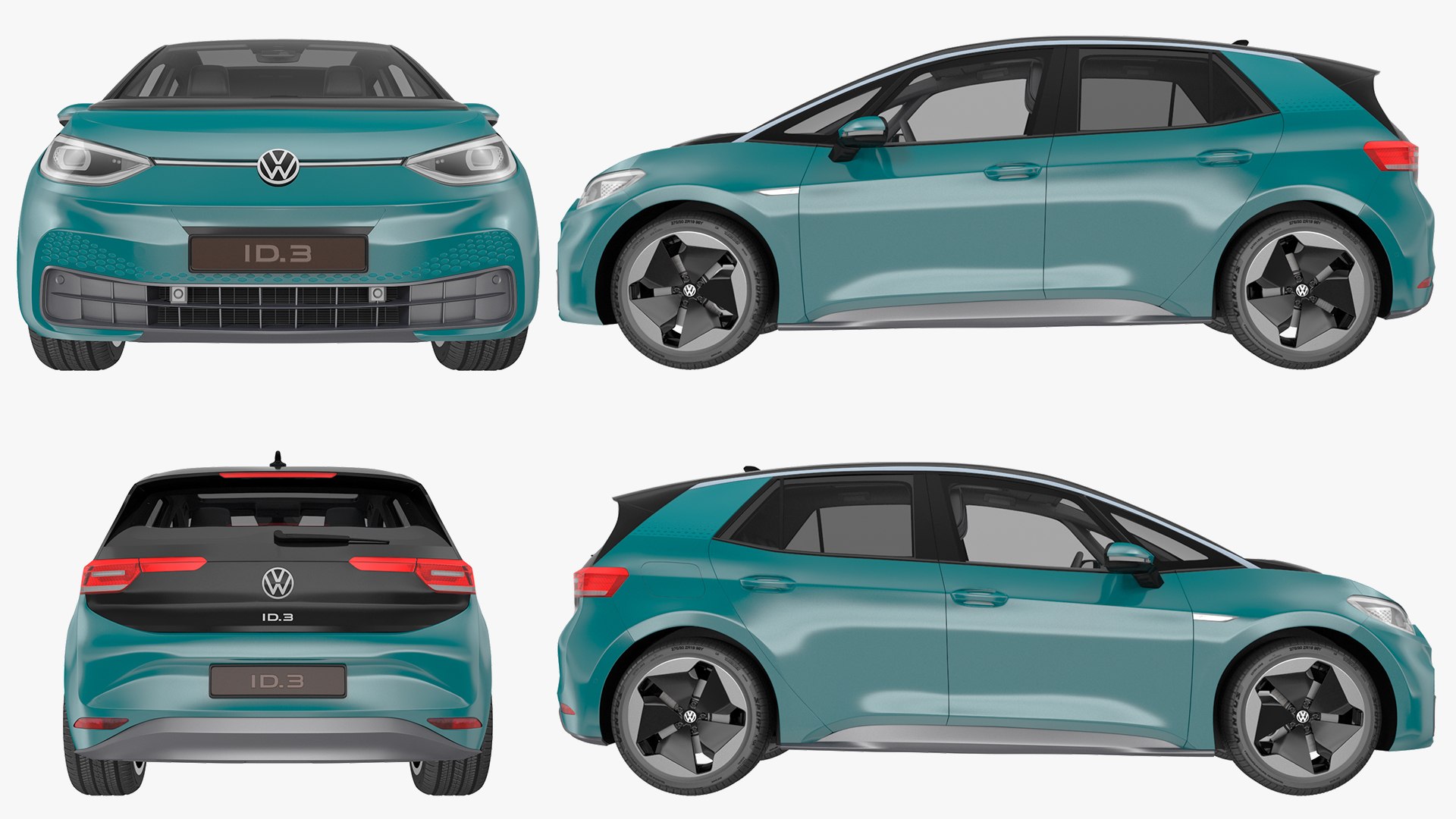 3D Volkswagen ID3 Makena Turquoise - TurboSquid 1828144