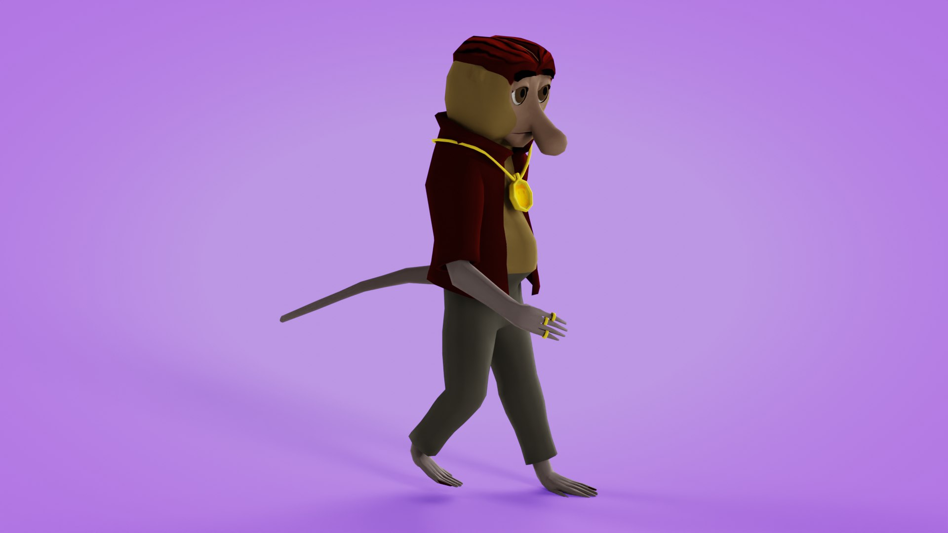 3D Animated Cartoon Proboscis Monkey - TurboSquid 2218033