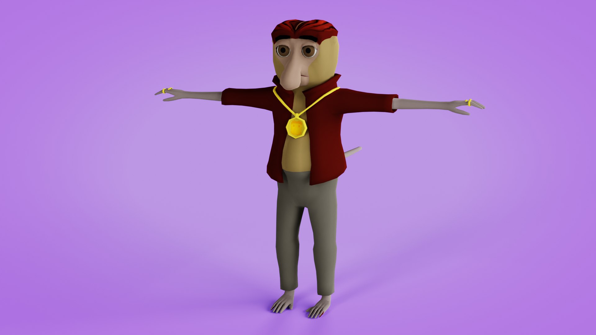 3D Animated Cartoon Proboscis Monkey - TurboSquid 2218033