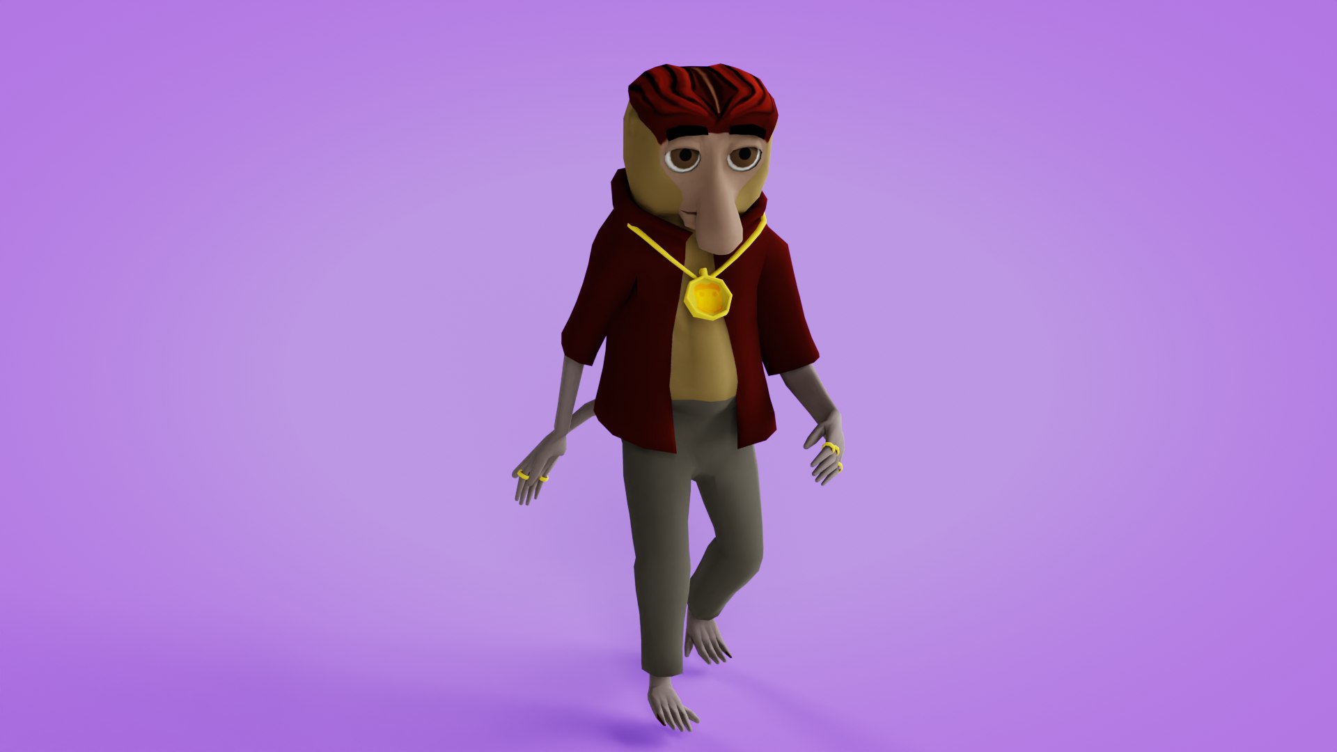 3D Animated Cartoon Proboscis Monkey - TurboSquid 2218033