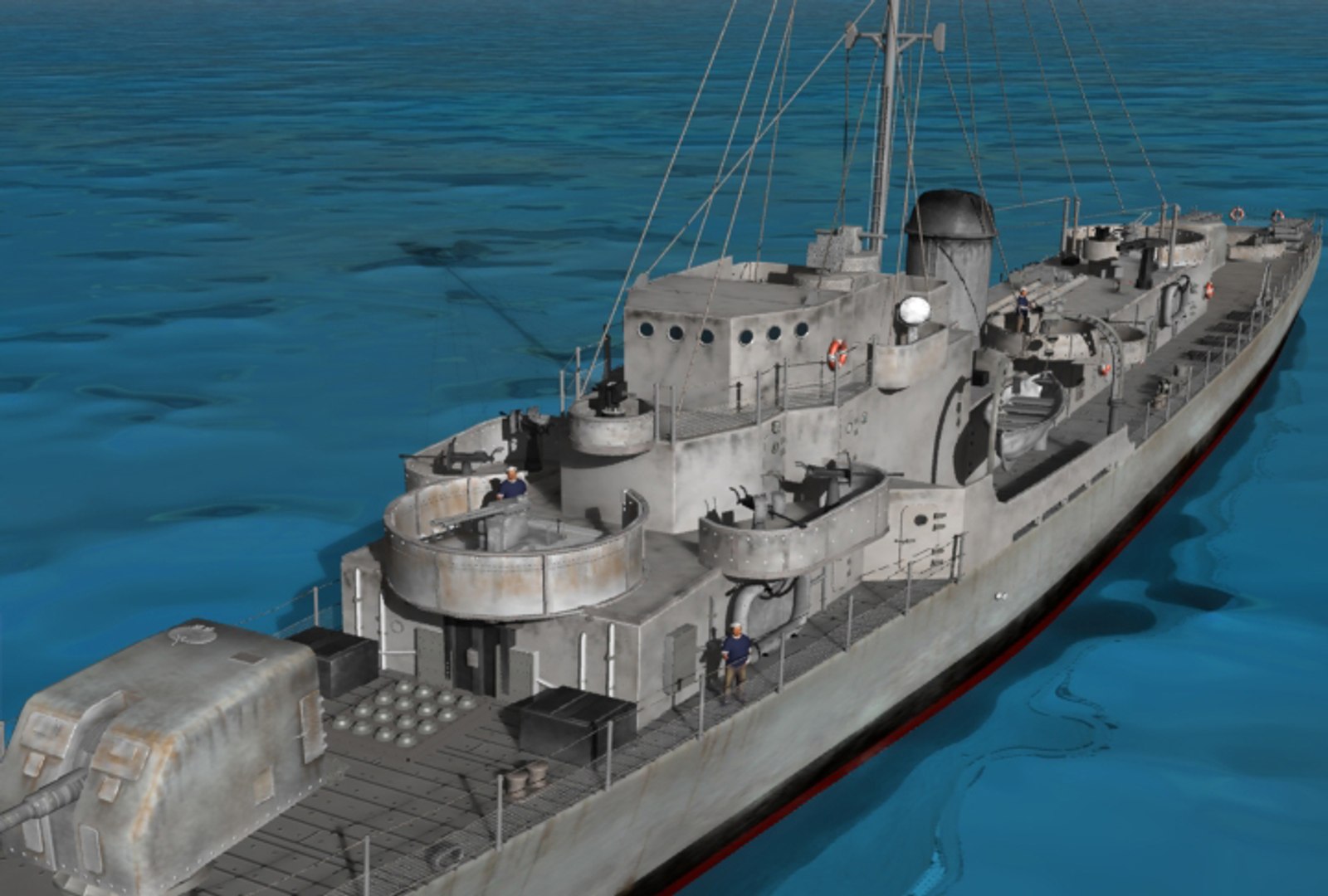 Uss Butler Class Ship 3d Model